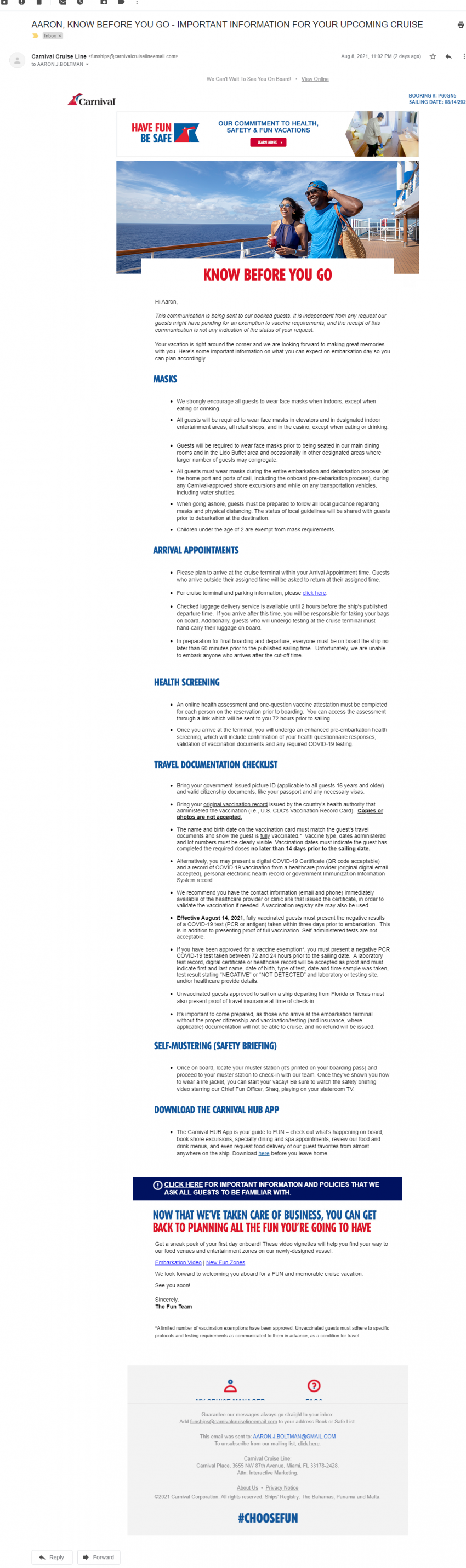 2021 Carnival Mardi Gras Eastern Caribbean Cruise - Health ...